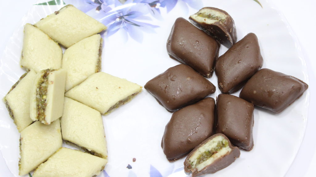 Choco Dip Sandwich Kaju Katli Recipe - Unique & Delicious