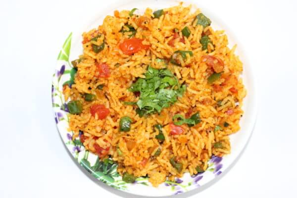 Veg Tadka Rice Recipe - Quick And Easy Lunch Box Recipe