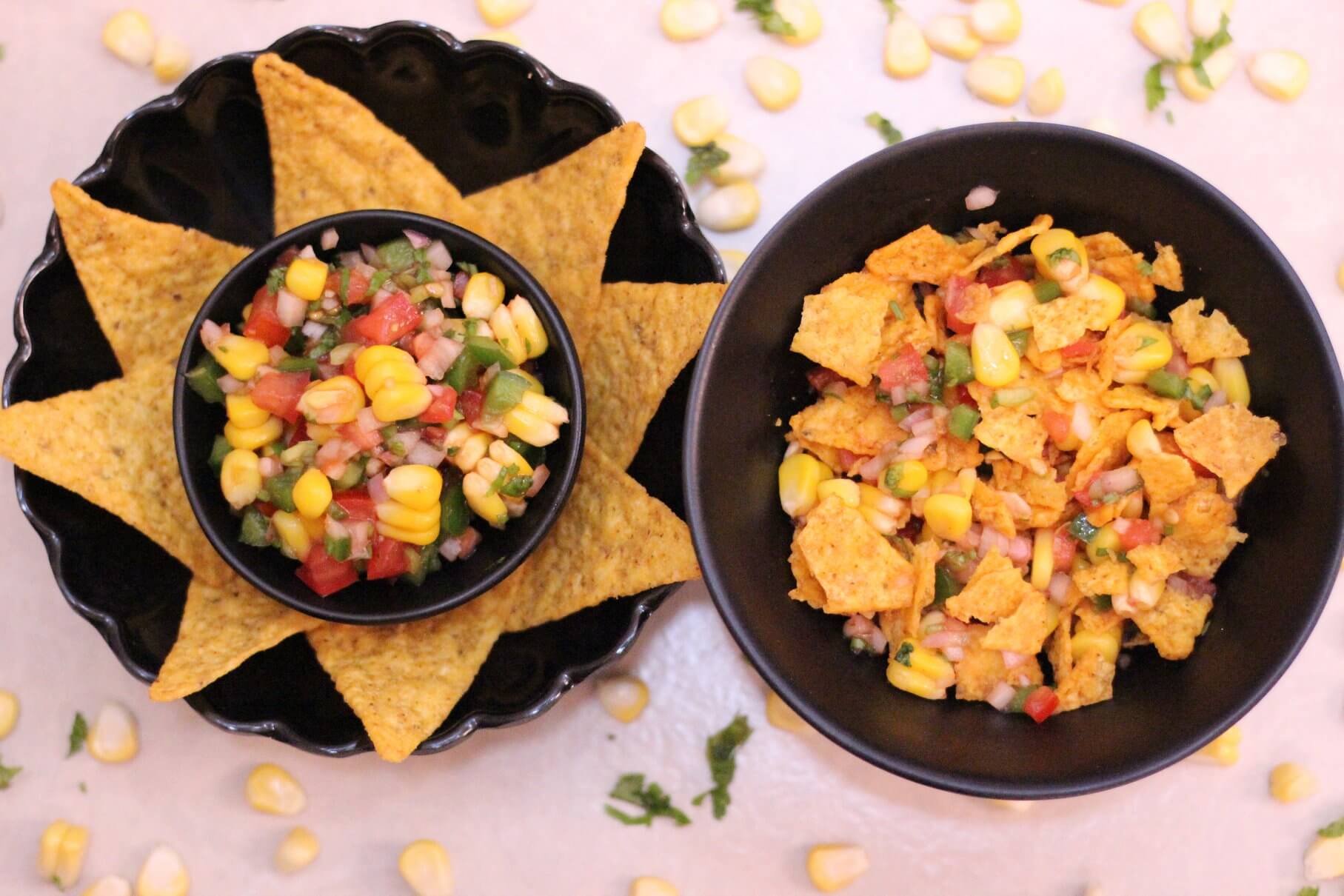 Fusion Dish - Sweet Corn Salsa & Nachos Bhel Recipe