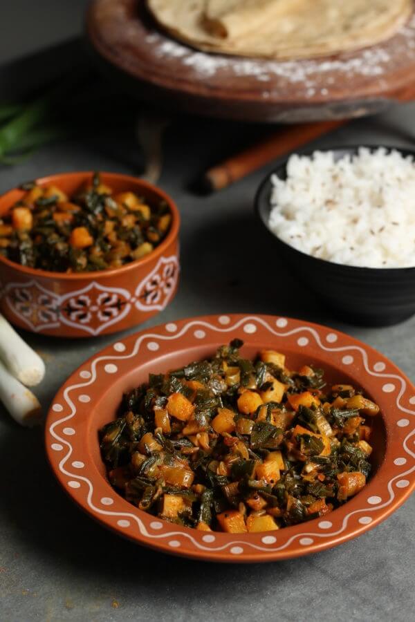 Spring Onion Sabzi Recipe - Indian Vegetarian Recipes By Siddhi - Quick ...