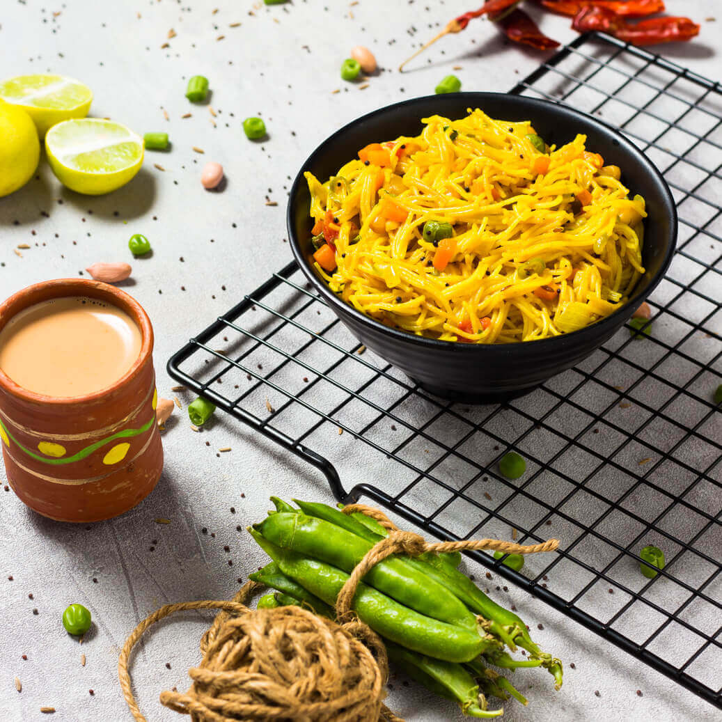 Vermicelli (Semiya) Upma - Breakfast Recipe - Indian Vegetarian Recipes ...