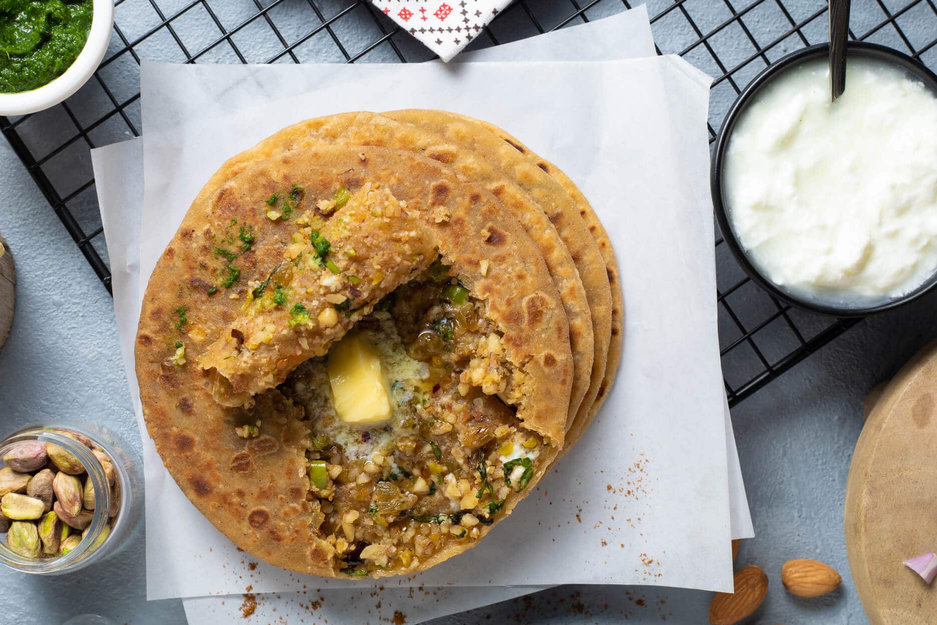 Stuffed Dry Fruits Paratha Recipe - Indian Vegetarian Recipes By Siddhi ...