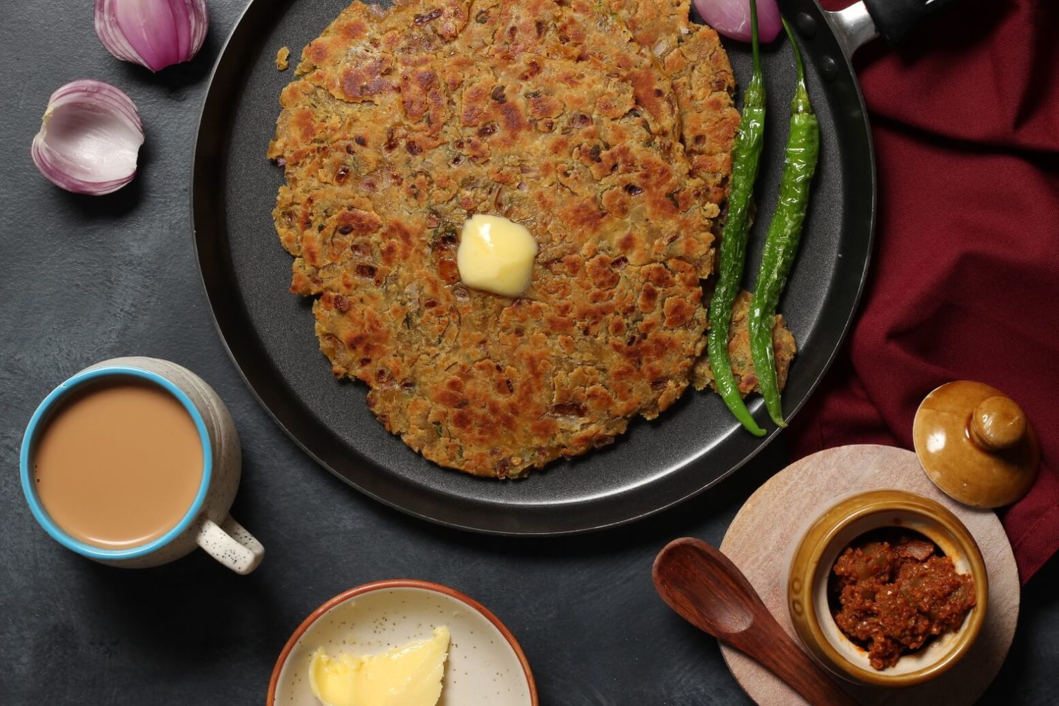 Authentic Sindhi Koki Recipe - Masala Roti With Onions & Chillies ...